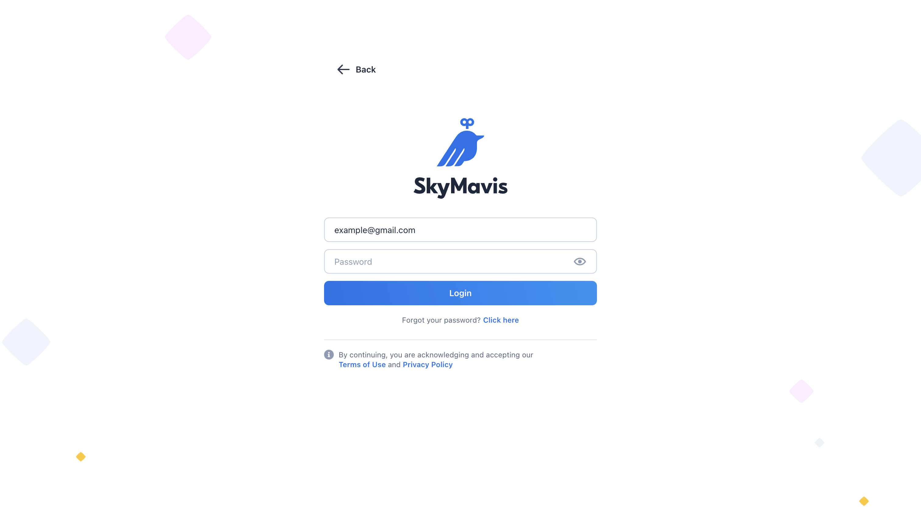 Reset Your Password for Marketplace and Mavis Hub – Sky Mavis