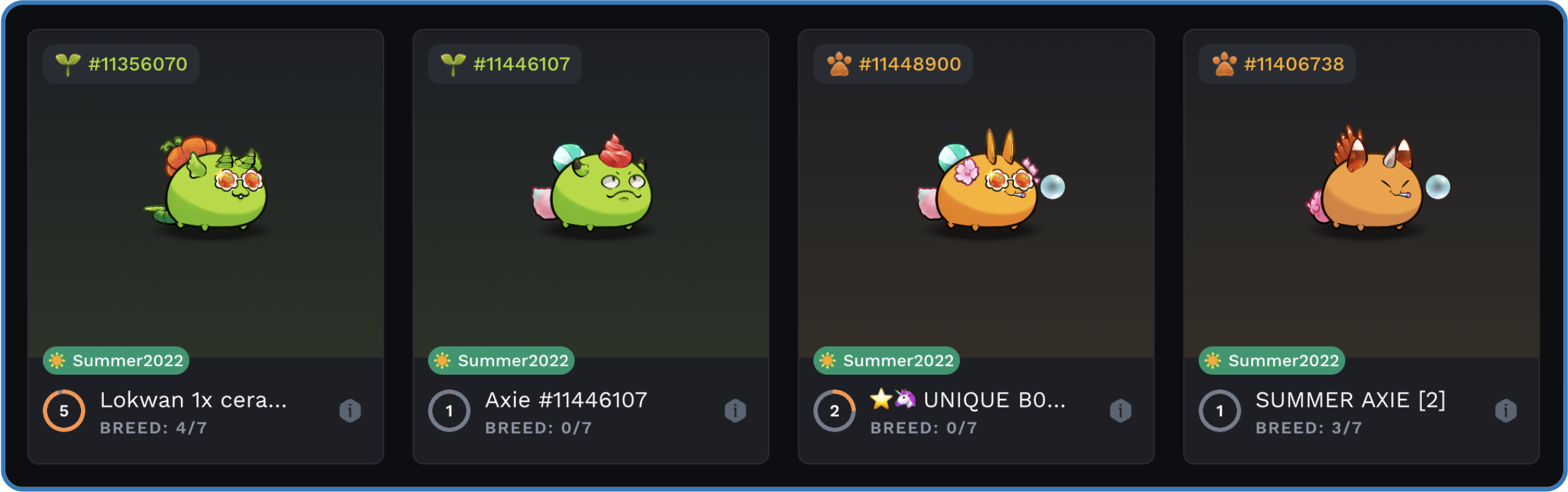 Collectible Axies Overview – Sky Mavis